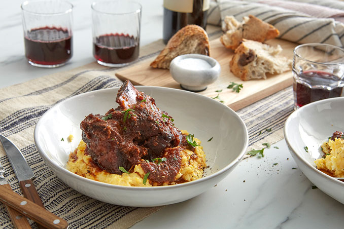 Red Wine Braised Short Ribs with Creamy Polenta | Diamond Crystal® Salt Co.