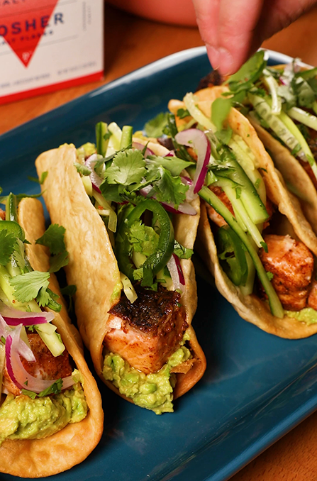 Crispy Salmon Avocado Tacos | Diamond Crystal® Salt Co.